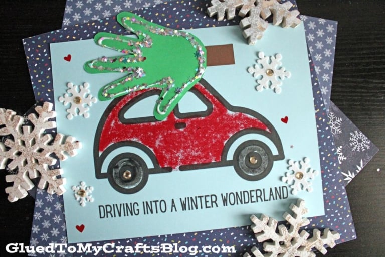 Handprint "Driving Into A Winter Wonderland" Christmas Tree Keepsake