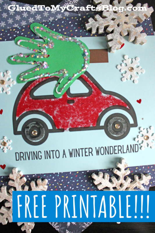 Handprint "Driving Into A Winter Wonderland" Christmas Tree Keepsake