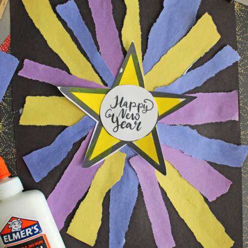 Torn Paper Firework Craft Idea For New Year's Eve