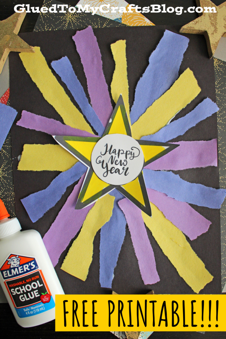 Torn Paper Firework Craft Idea For New Year's Eve