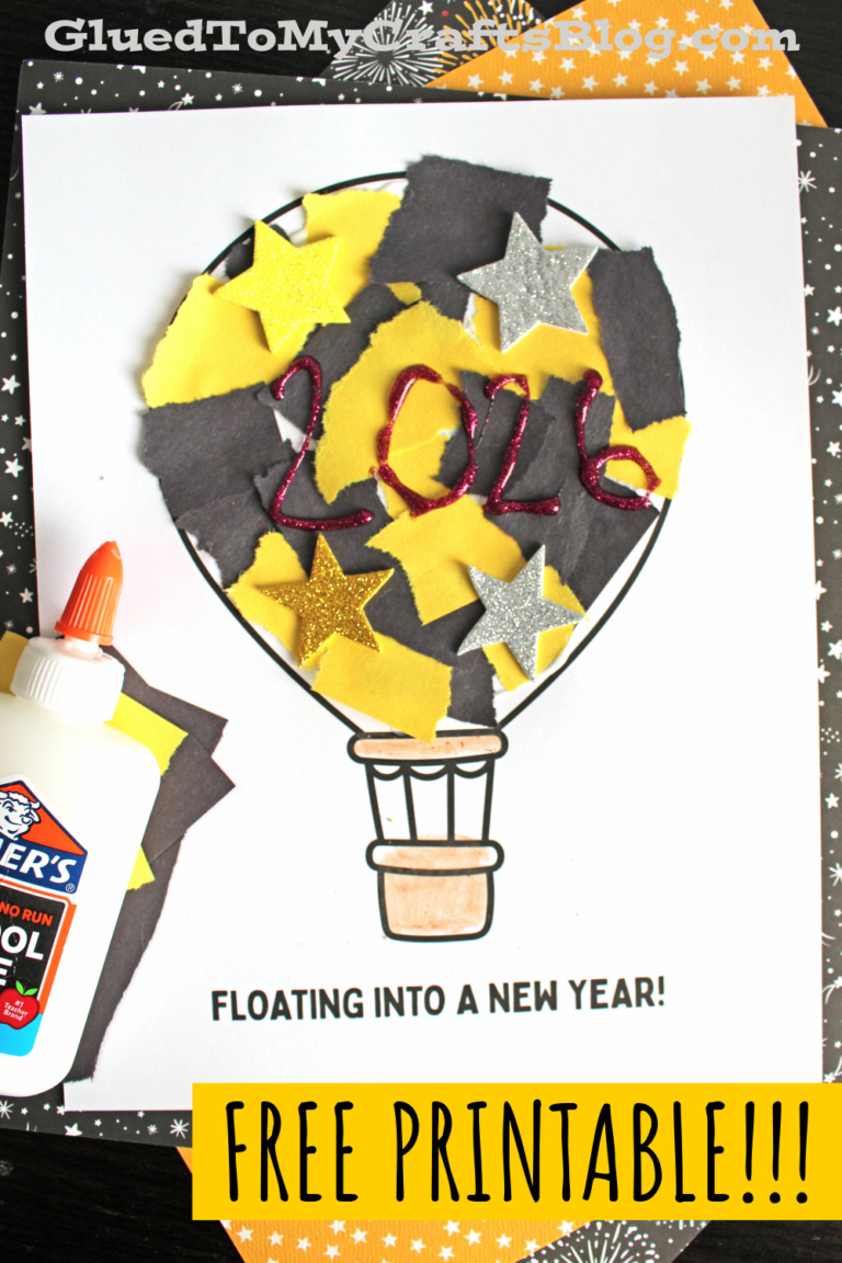 Floating Into A New Year - Torn Paper Hot Air Balloon Craft for New ...