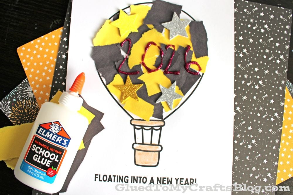 Floating Into A New Year - Torn Paper Hot Air Balloon Craft for New ...