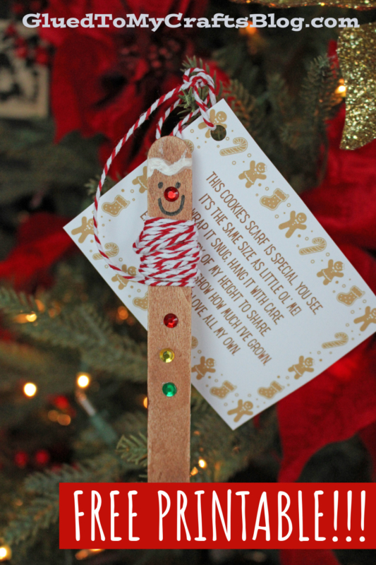Popsicle Stick Gingerbread Man Height Ornament