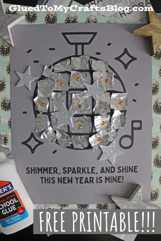 Torn Foil Disco Ball Craft Idea For New Year's Eve - Glued To My Crafts