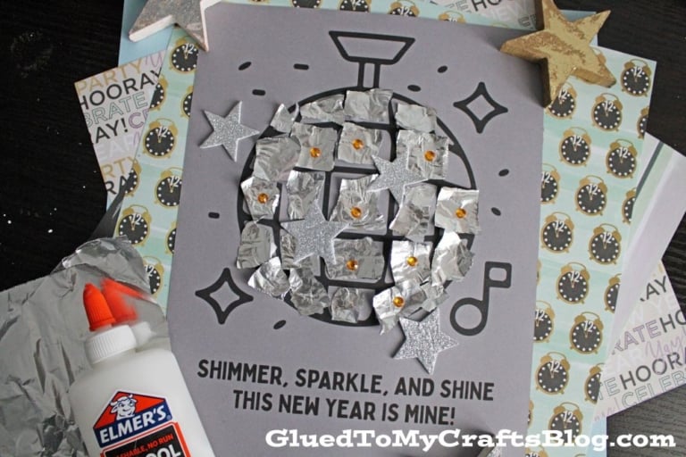 Torn Foil Disco Ball Craft Idea For New Year's Eve
