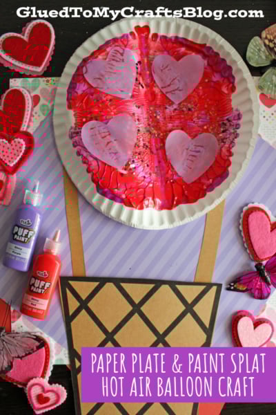 Paper Plate & Paint Splat Hot Air Balloon Craft Idea For Kids - Glued ...