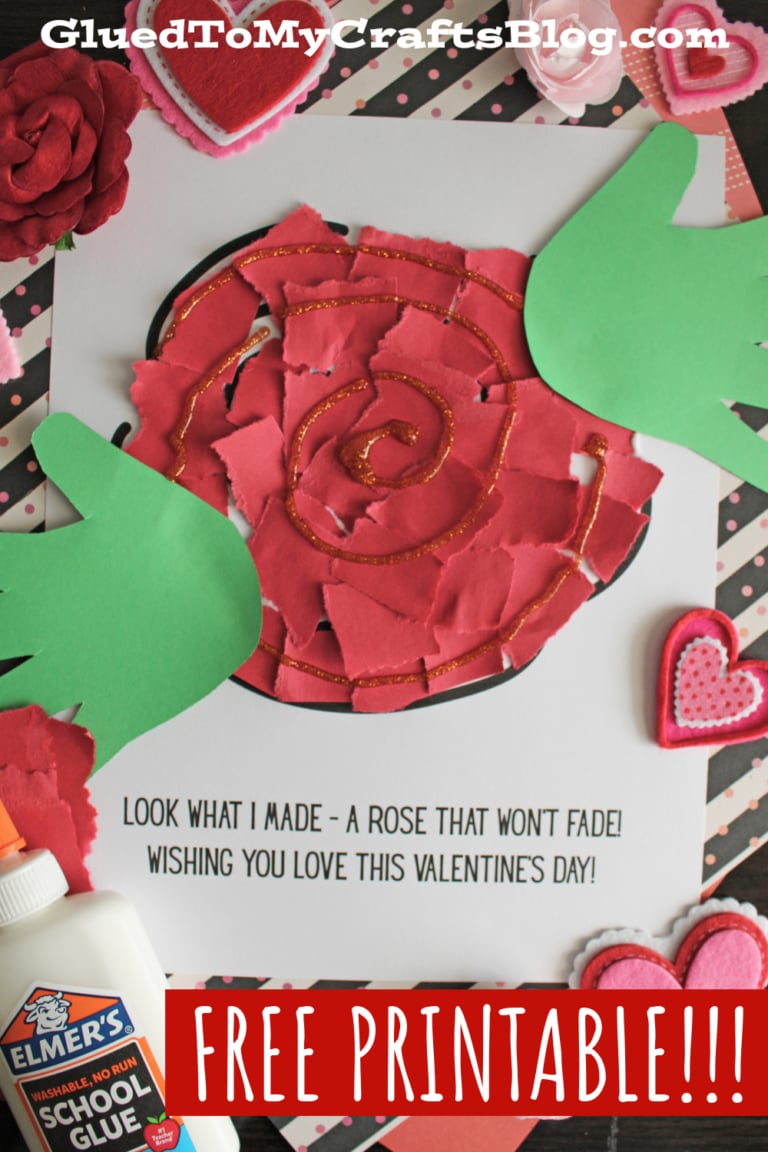 Torn Paper Rose Card Craft Tutorial for Valentine’s Day - Glued To My ...