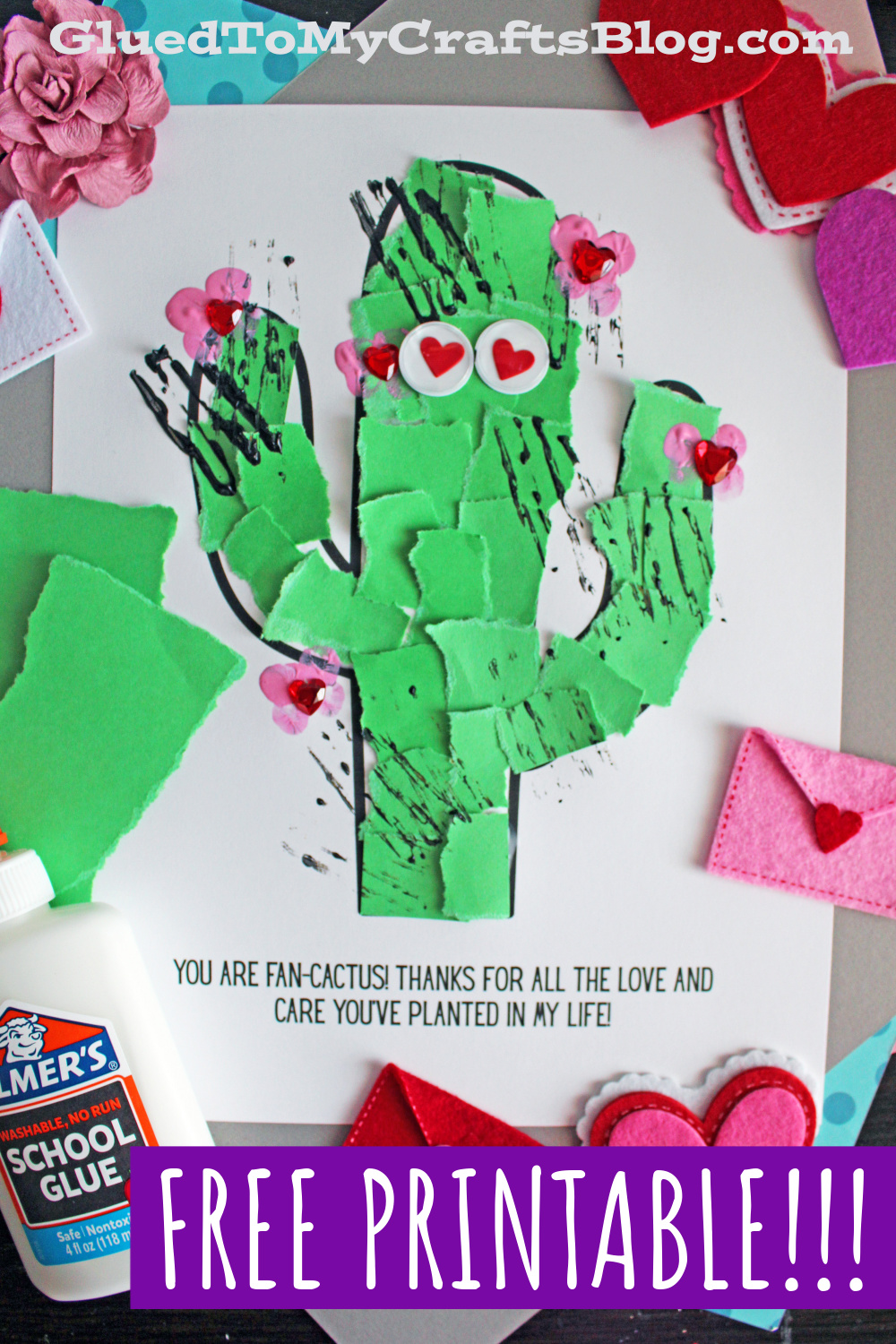 Torn Paper Cactus Card: A Sweet Mother's Day Craft