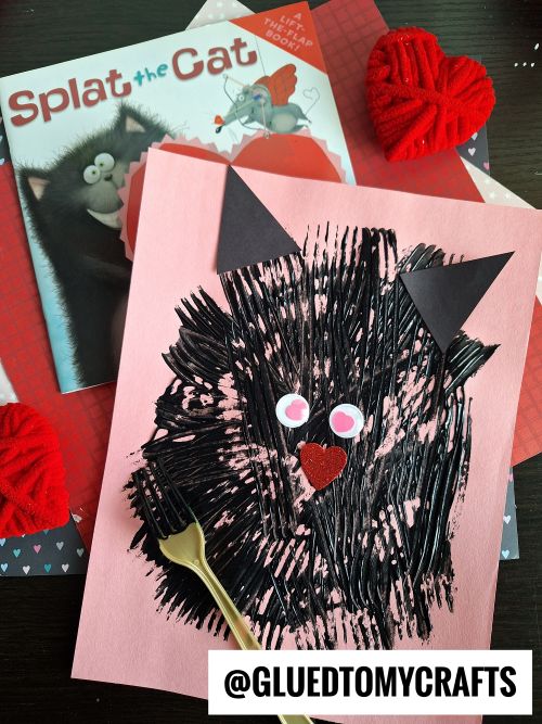 Fork Painted Cat Craft Idea For Kids
