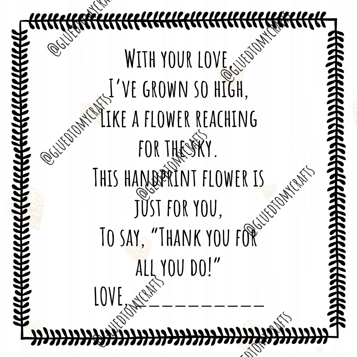 Capture Memories With These 6 Handprint Flower Poems - Glued To My Crafts