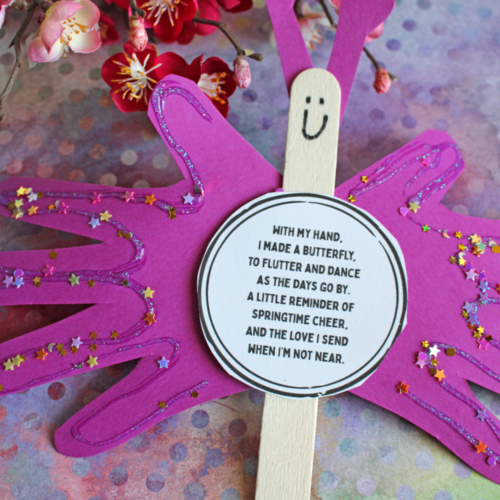 Handprint & Popsicle Stick Butterfly Poem Keepsake