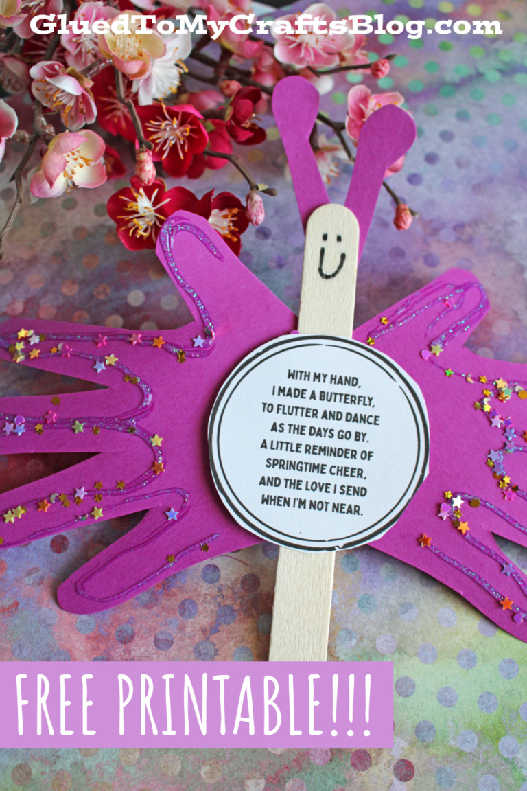 Handprint & Popsicle Stick Butterfly Poem Keepsake