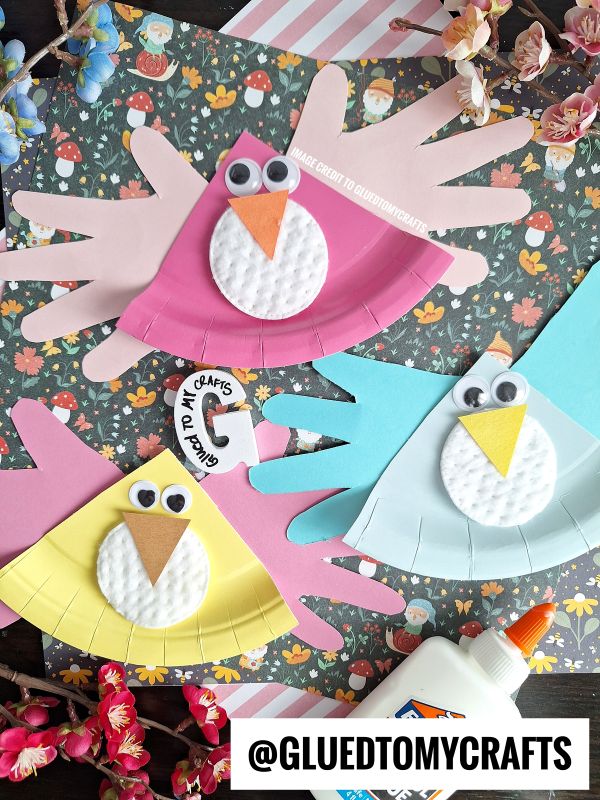 Paper Plate & Handprint Bird Craft Idea For Spring