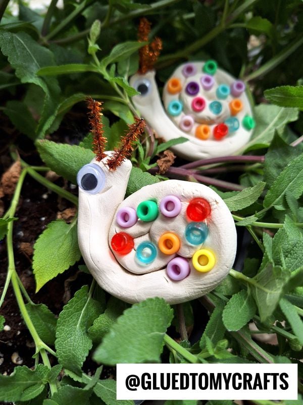 Pony Bead and Air Dry Clay Snail Craft Idea for Kids