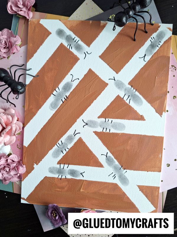 Thumbprint Ant Farm Canvas Craft Idea
