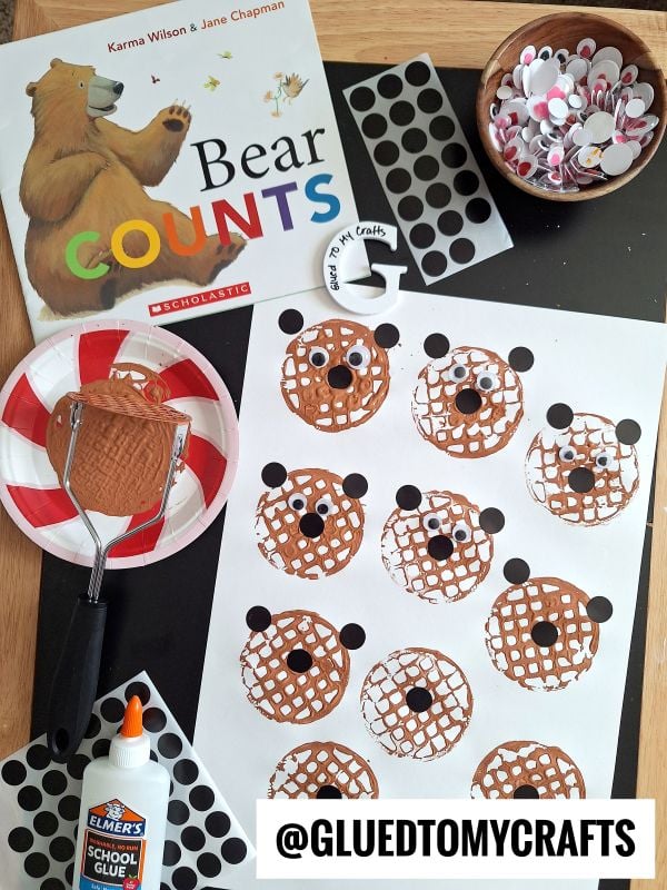 Potato Masher Stamped Bear Craft Idea - Glued To My Crafts