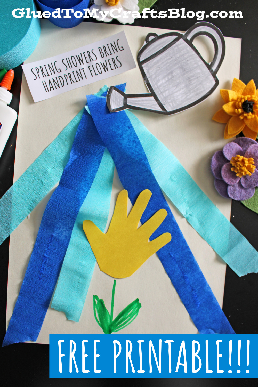 Rainy Day Craft: Crepe Paper Watering Can for Kids