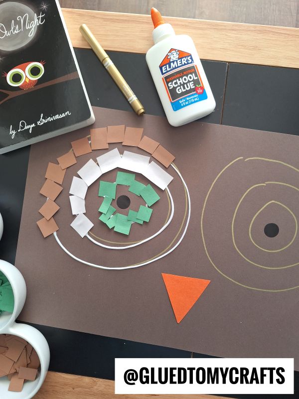 Paper Mosaic Owl Face Craft Tutorial for Kids - Glued To My Crafts