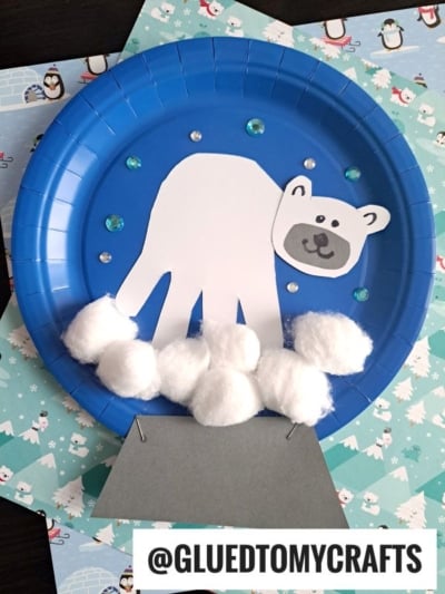 Easy Handprint Polar Bear Snow Globe Craft - Glued To My Crafts