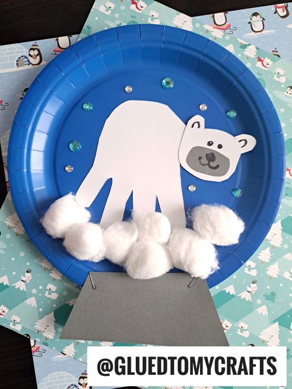 Easy Handprint Polar Bear Snow Globe Craft - Glued To My Crafts