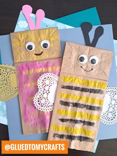 Paper Bag Bee Craft Idea For Kids - Glued To My Crafts