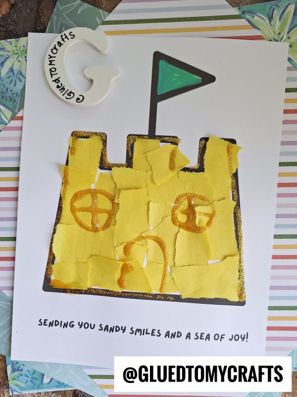 Torn Paper Sand Castle Craft Idea For Kids