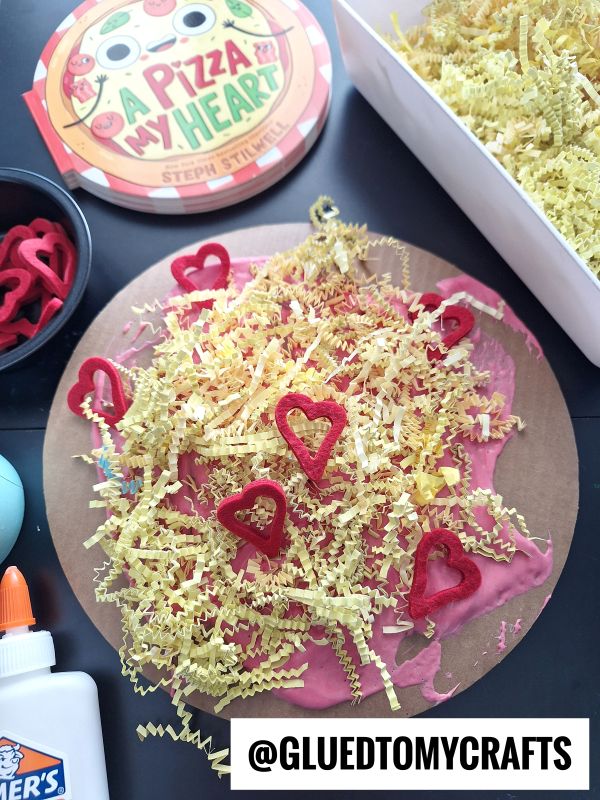 Cardboard and Puffy Paint Pizza Craft Idea For Kids - Glued To My Crafts