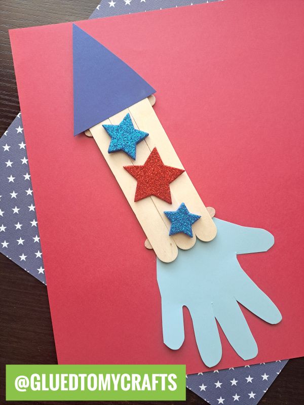 Popsicle Stick 4th of July Firework Rockets